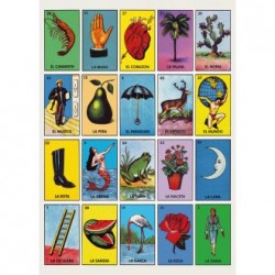 Poster Carton de Loteria - Affiche jeu mexicain vintage - Casa Frida