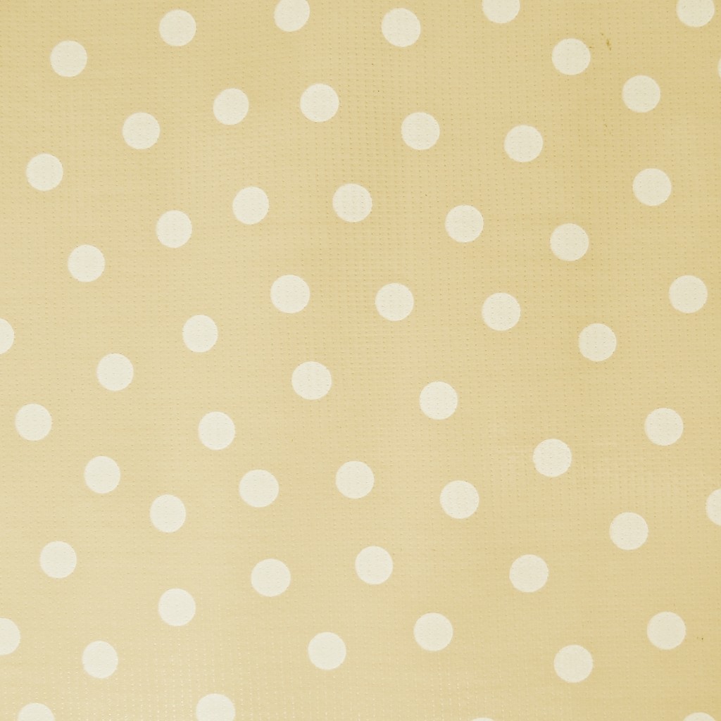 Tan Polka Dot Laminated Fabric