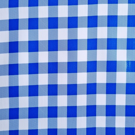 Hule Quadros Azul - Mantel de hule vendido por metro - Casa Frida